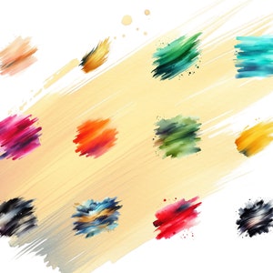 57 Watercolor Brush Strokes Clipart Bundle, Paint Brush Stroke Png ...