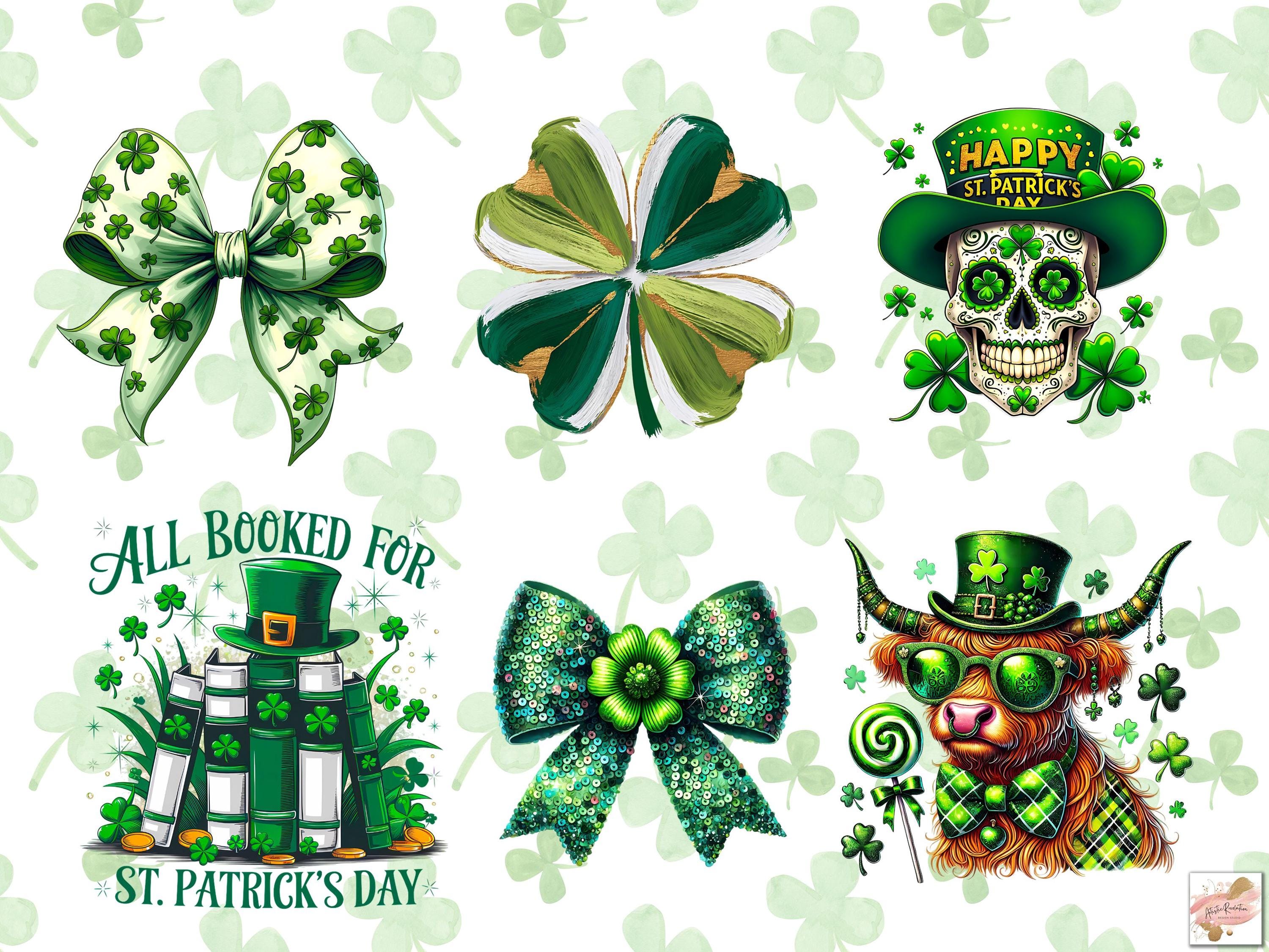 St. Patrick's Png Bundle, Coquette St. Patrick's Clipart Bundle, Irish ...