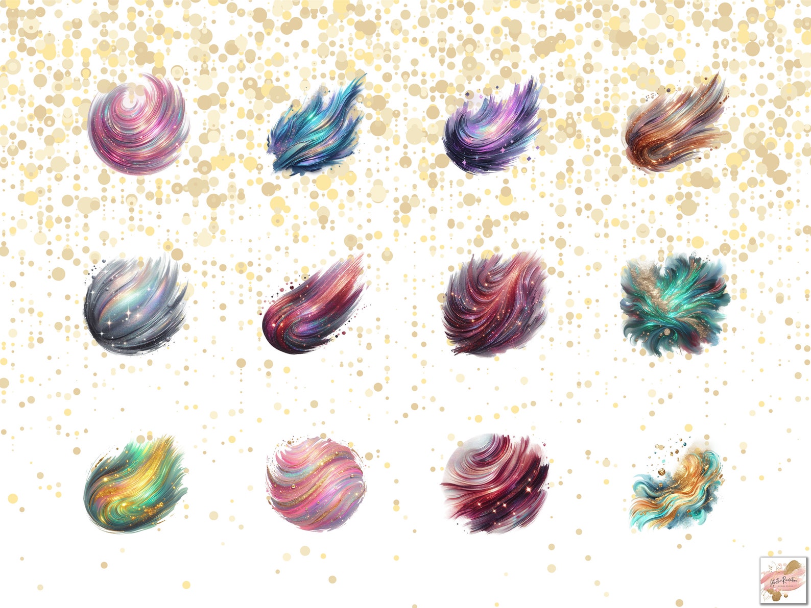 57 Watercolor Brush Strokes Clipart Bundle, Paint Brush Stroke Png ...