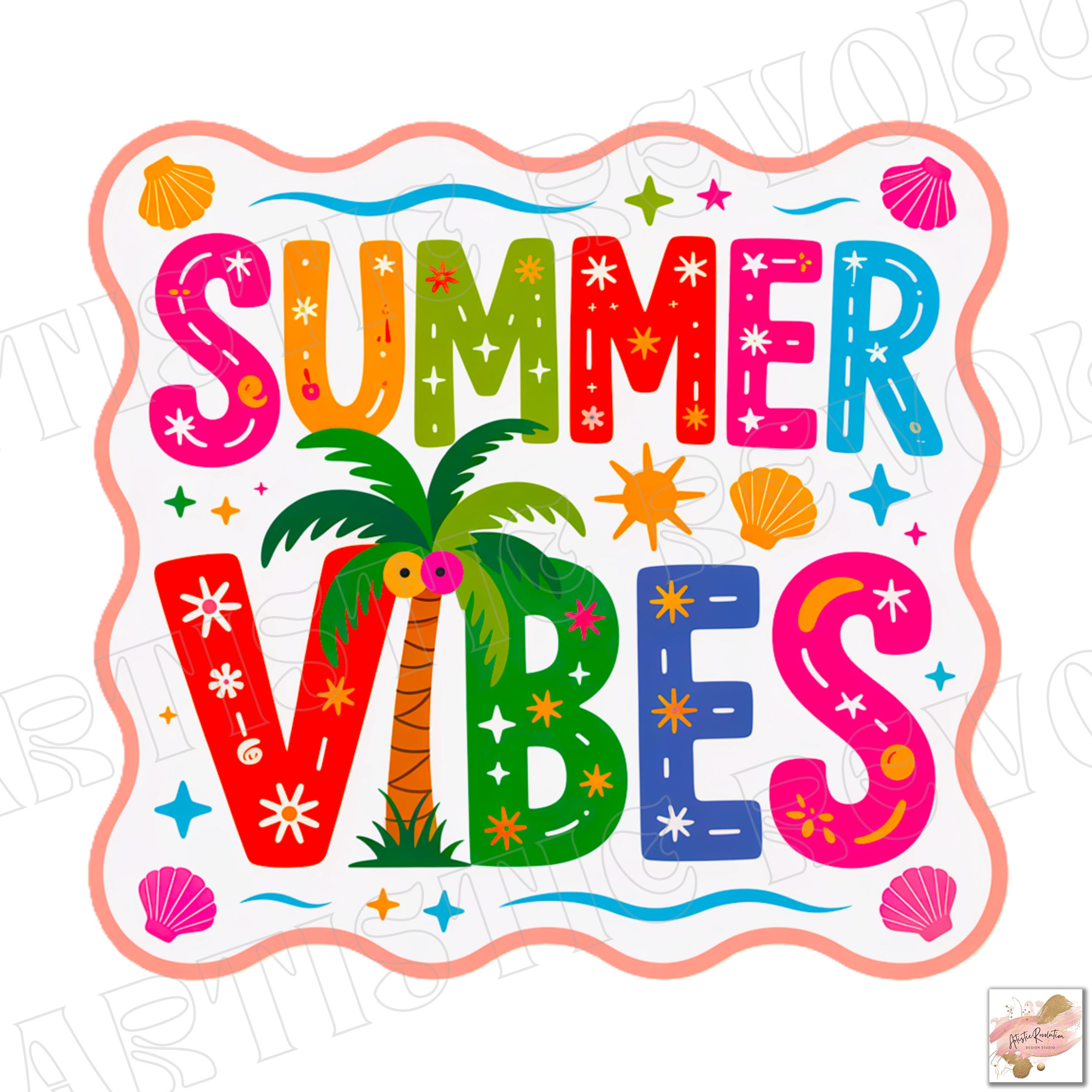 Summer Vibes PNG, Colorful Summer Png, Trendy Summer Png, Summertime ...