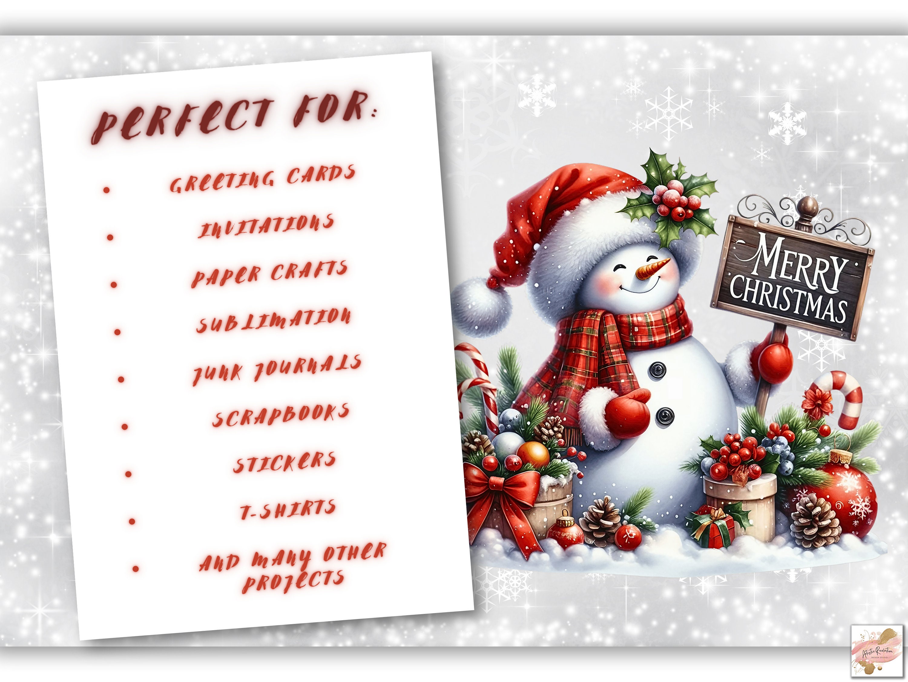 22 Watercolor Cute Snowman Clipart Bundle Festive Snowman Clipart ...