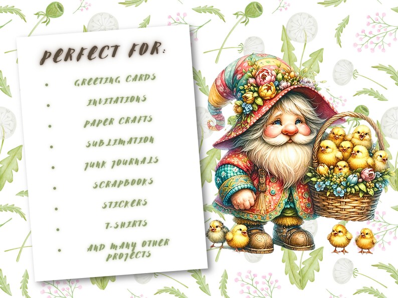 115 Watercolor Spring Garden Gnomes Clipart Bundle, Cute Gnomes Png ...
