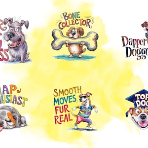 25 Funny Quotes Dog Clipart Bundle, Funny Dog Clipart, Watercolor Dog ...