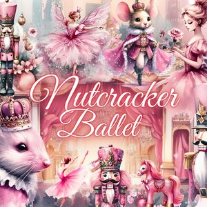 Christmas Pink Nutcracker Clipart Bundle, Ballet Clipart, Nutcracker ...