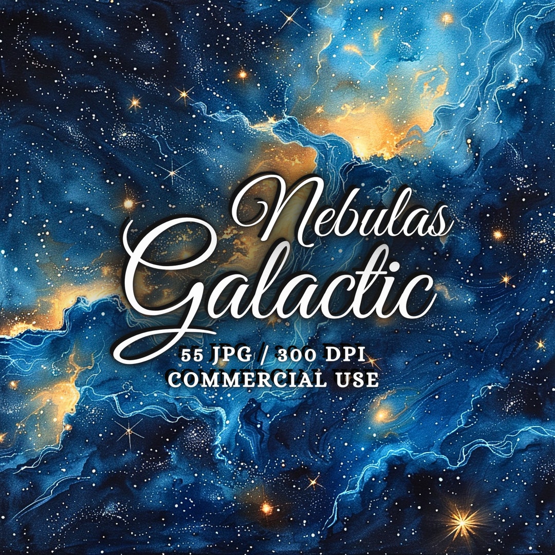 55 Galactic Nebula Digital Paper Pack, Starry Sky Space Backgrounds ...