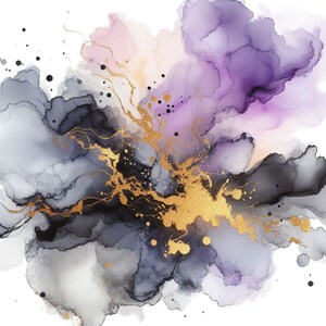 59 Gold Alcohol Ink Clipart Bundle, Alcohol Ink Png, Watercolor ...