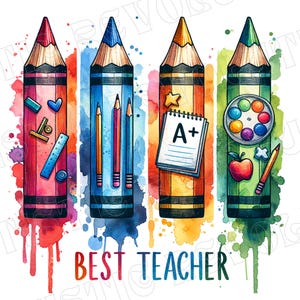 Watercolor Brushstroke Teacher Png, Best Teacher Png, Best Teacher ...
