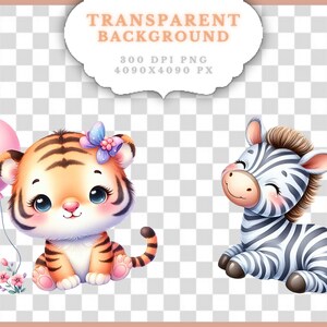 200 Watercolor Baby Safari Animals Clipart Bundle, Watercolor Cute ...