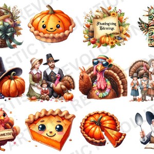 40+ Thanksgiving Clipart Bundle Turkey Clipart, Thanksgiving Meal ...