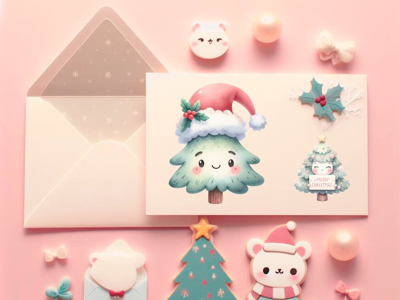 Cute Christmas Tree Clipart Png Bundle Xmas Tree Clipart - Etsy