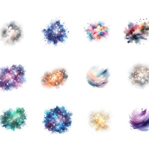 142 Dreamy Watercolor Splashes Clipart Bundle, Watercolor Splash Png ...