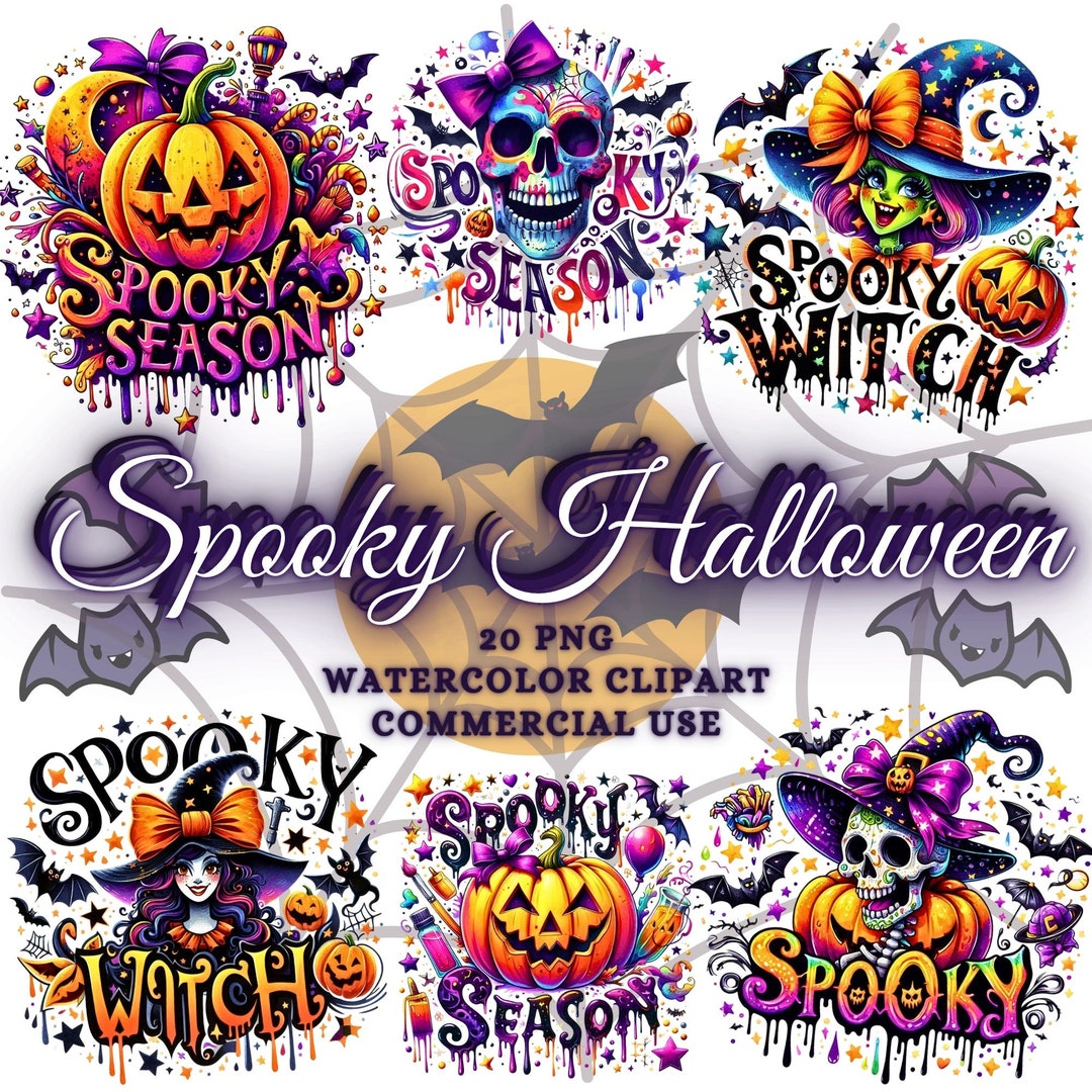 Spooky Halloween Clipart Bundle, Spooky Png, Spooky Season, Spooky ...
