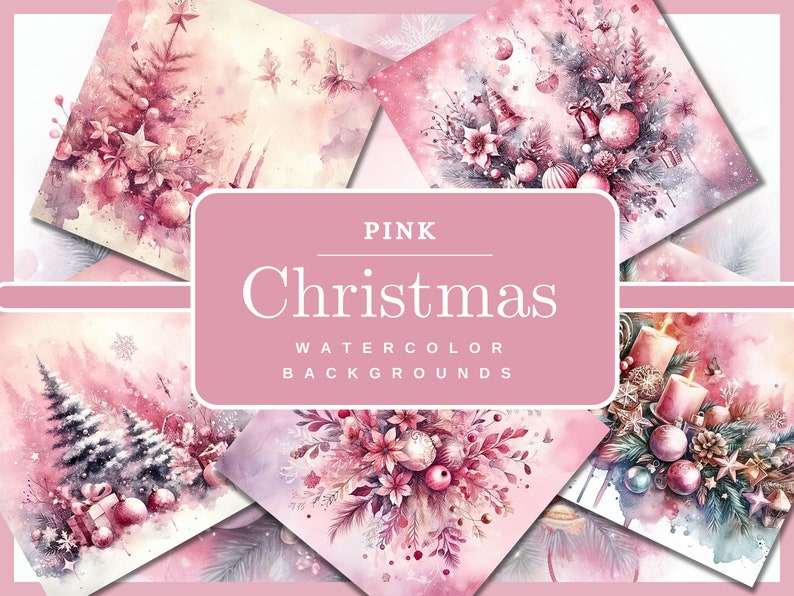 40 Pink Christmas Junk Journal Papers Christmas Digital Papers ...