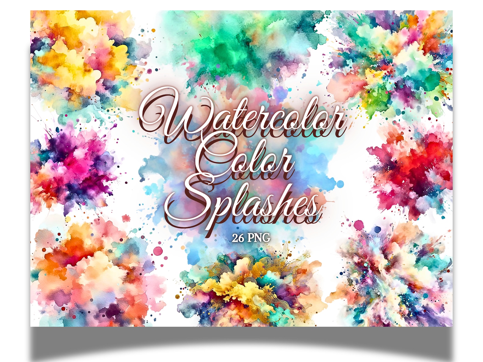 586 Watercolor Splashes Clipart Mega Bundle, Watercolor Splash Png ...