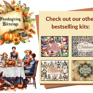 40+ Thanksgiving Clipart Bundle Turkey Clipart, Thanksgiving Meal ...
