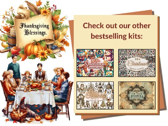 40 Thanksgiving Clipart Bundle Turkey Clipart, Thanksgiving Meal ...