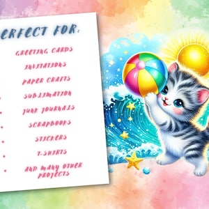 Watercolor Summer Cute Animals Clipart Bundle, Cute Summer Clipart ...