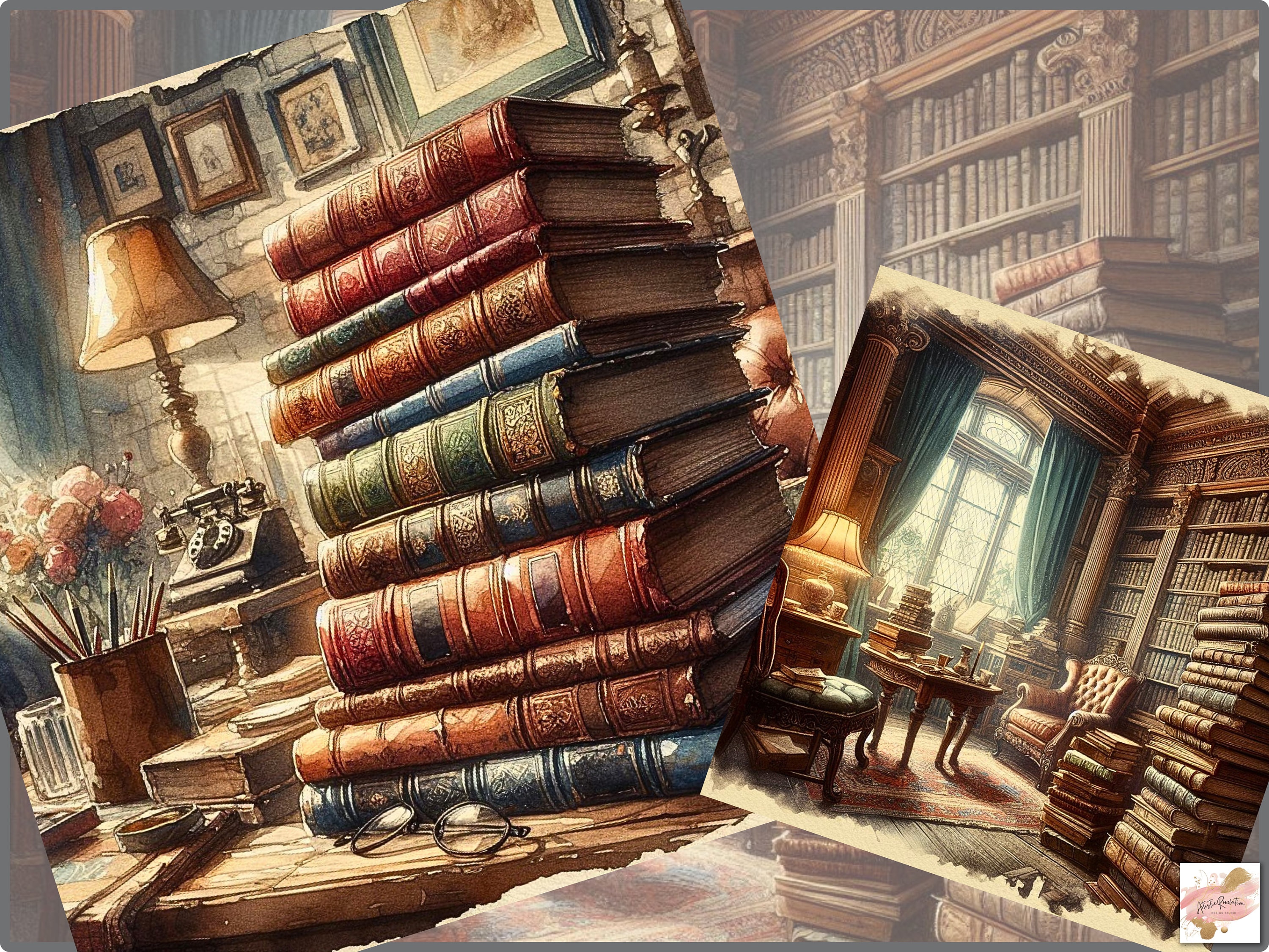 Old Vintage Books Junk Journal Papers Kit, Old Cozy Vintage Books ...