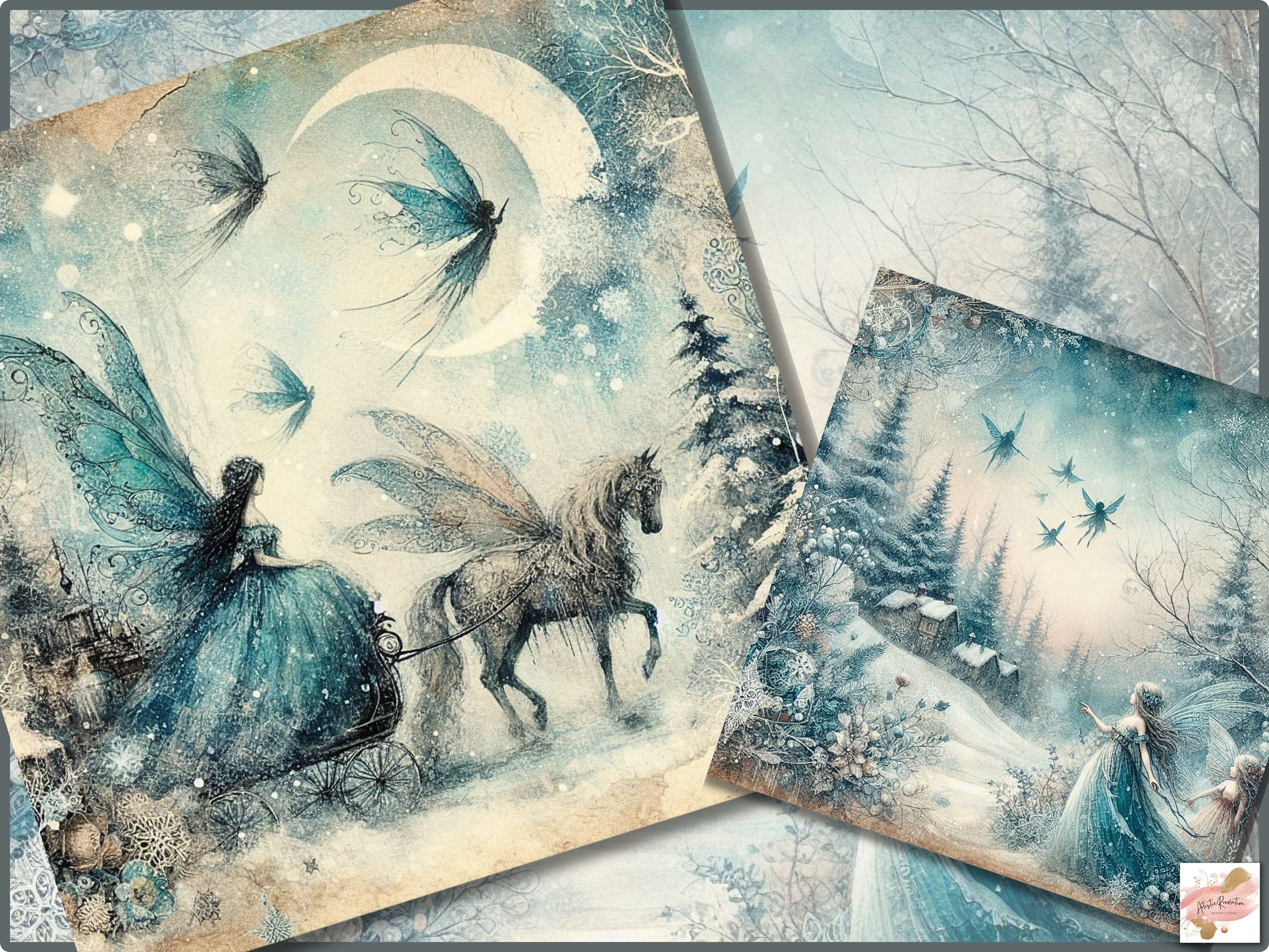 Winter Fairytale Junk Journal Kit Magical Witch Journal Papers, Magical ...