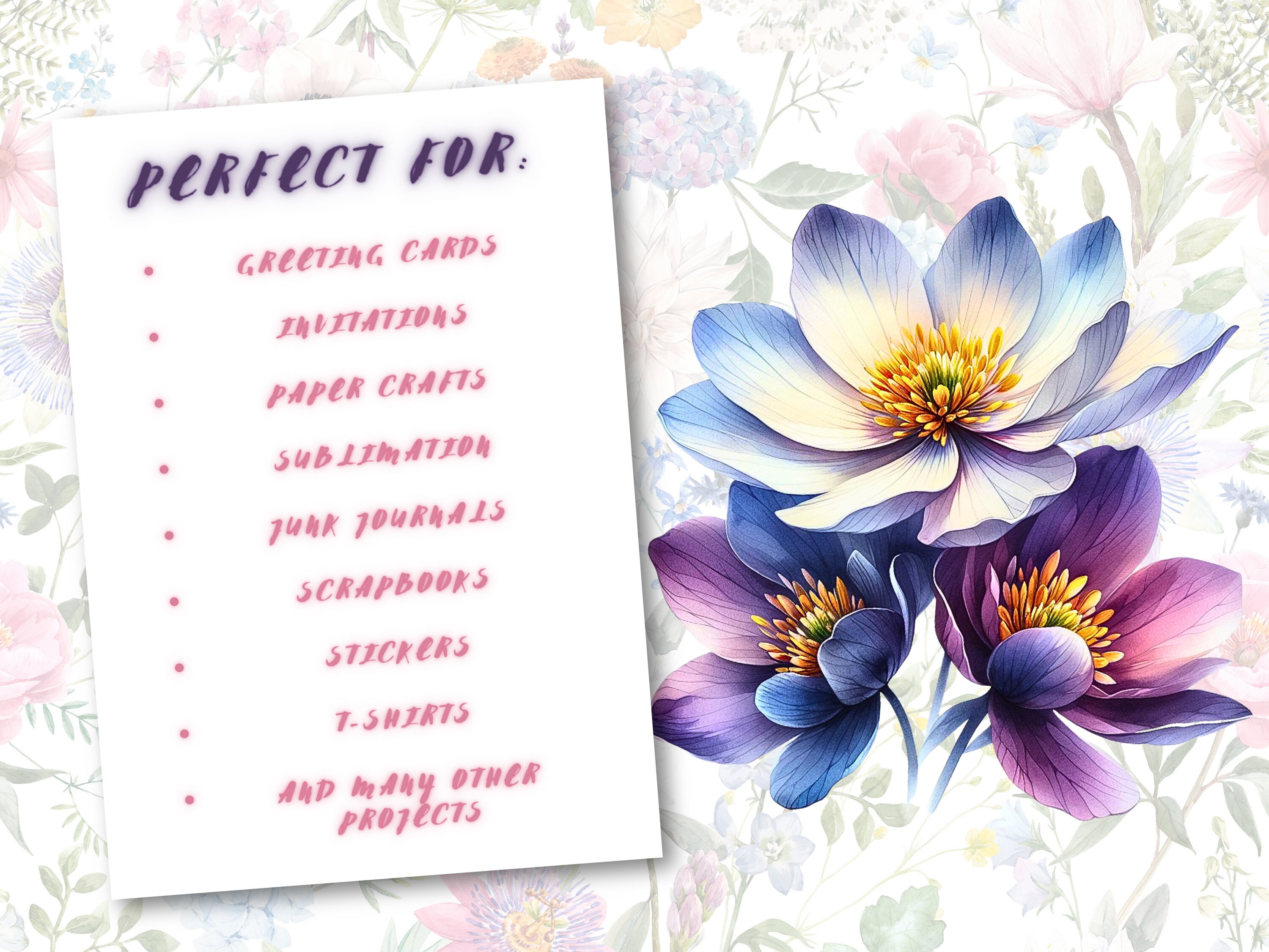 200 Watercolor Spring Flowers Clipart Bundle, Spring Wildflowers Png ...