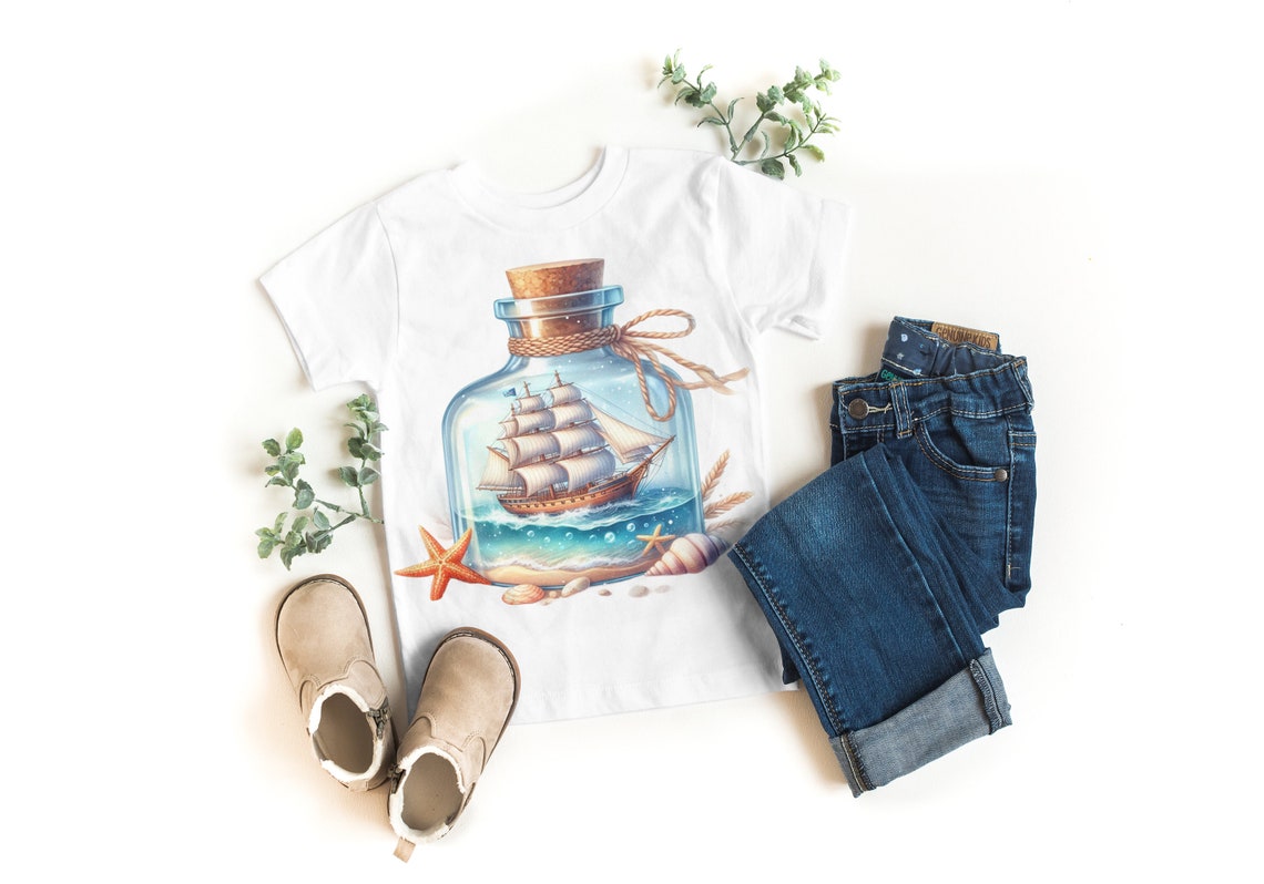 Watercolor Nautical Collection Clipart, 21 PNG, Beach Clipart, Travel ...