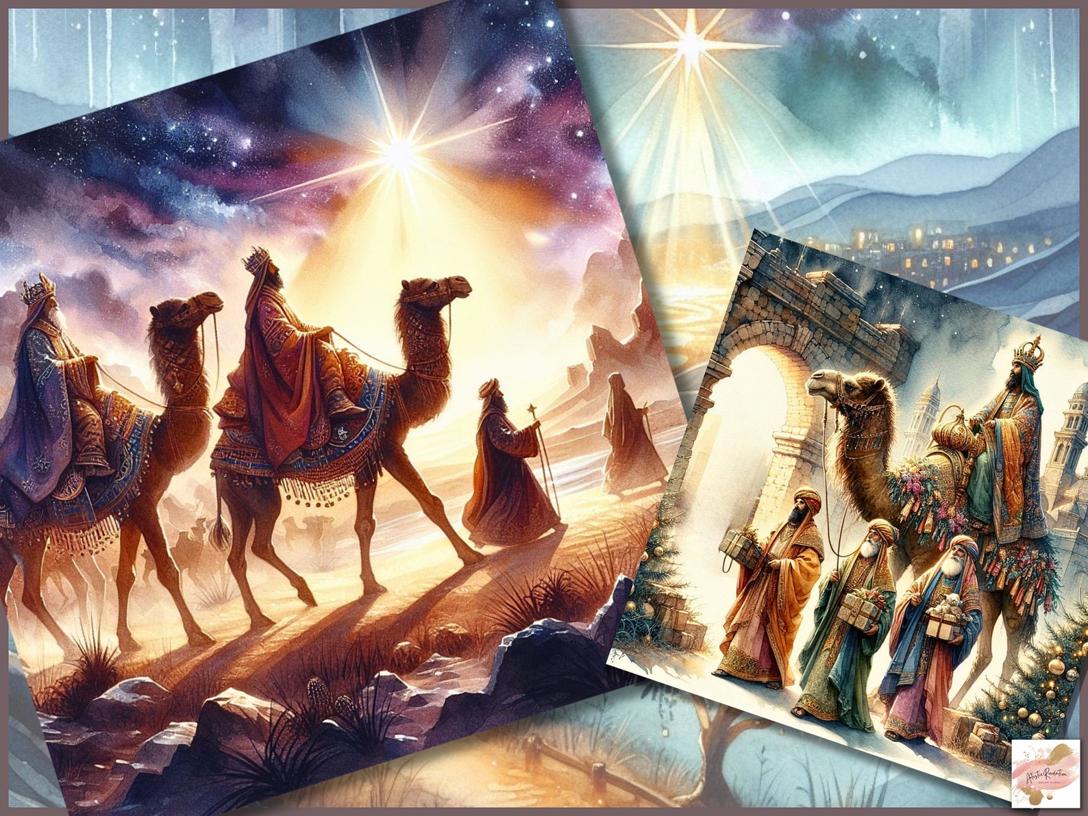 Watercolor Nativity Scene Clipart Backgrounds, Christmas Nativity Scene ...