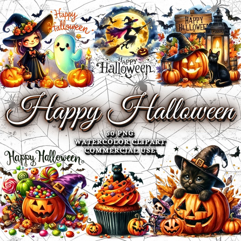 Halloween Clip Art Spider - Etsy