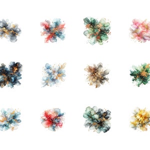 59 Gold Alcohol Ink Clipart Bundle, Alcohol Ink Png, Watercolor ...