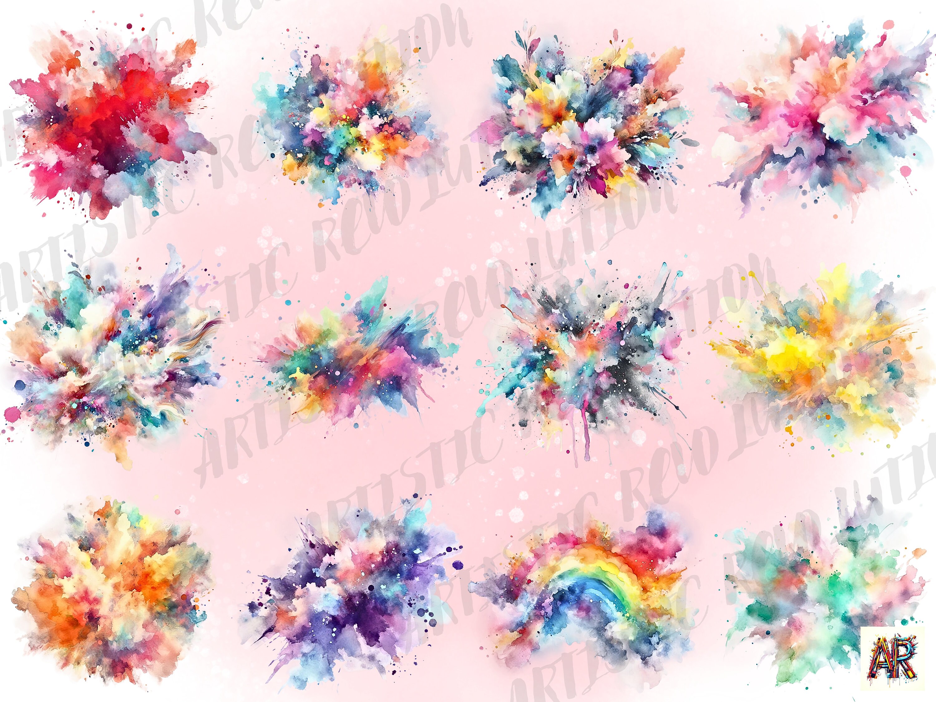 Watercolor Splash Clipart Abstract Splash Clipart, Color Splash PNG ...