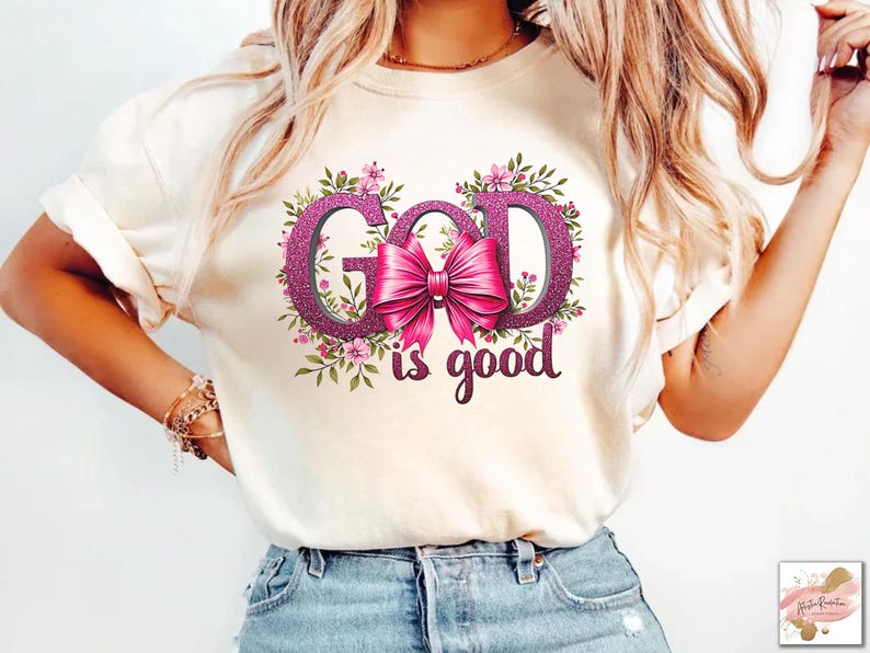 God is Good Png, Coquette Pink Christian Png for Shirts, Bible Verse ...
