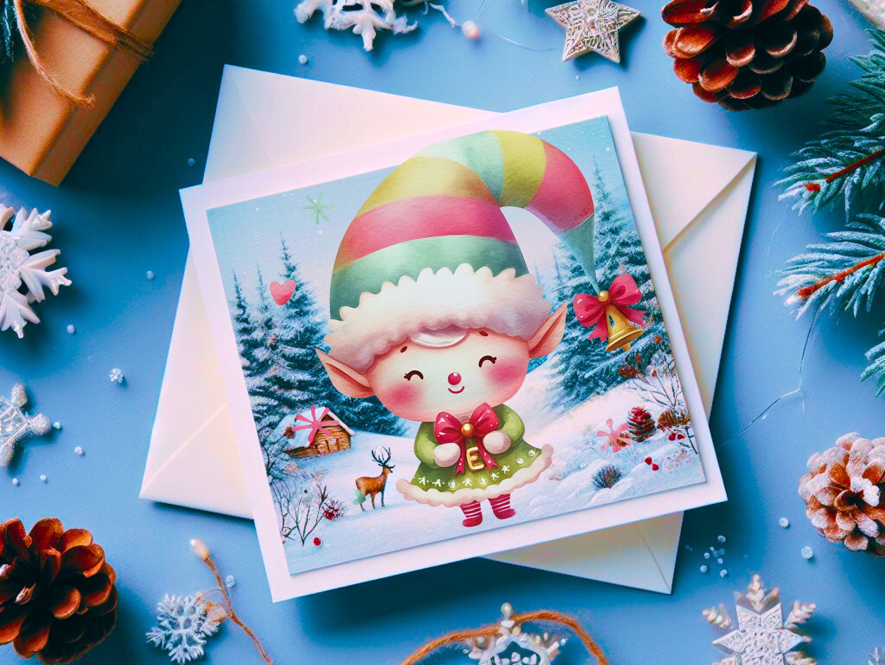 Christmas Elves Watercolor Clipart Cute Elf Clipart Bundle - Etsy