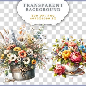 71 Watercolor Spring Flowers Clipart Bundle, Wildflowers Clipart Bundle ...