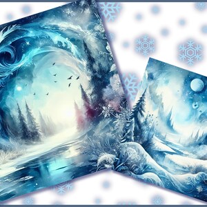 Winter Scene Backgrounds Watercolor Winter Festive Landscapes Christmas ...