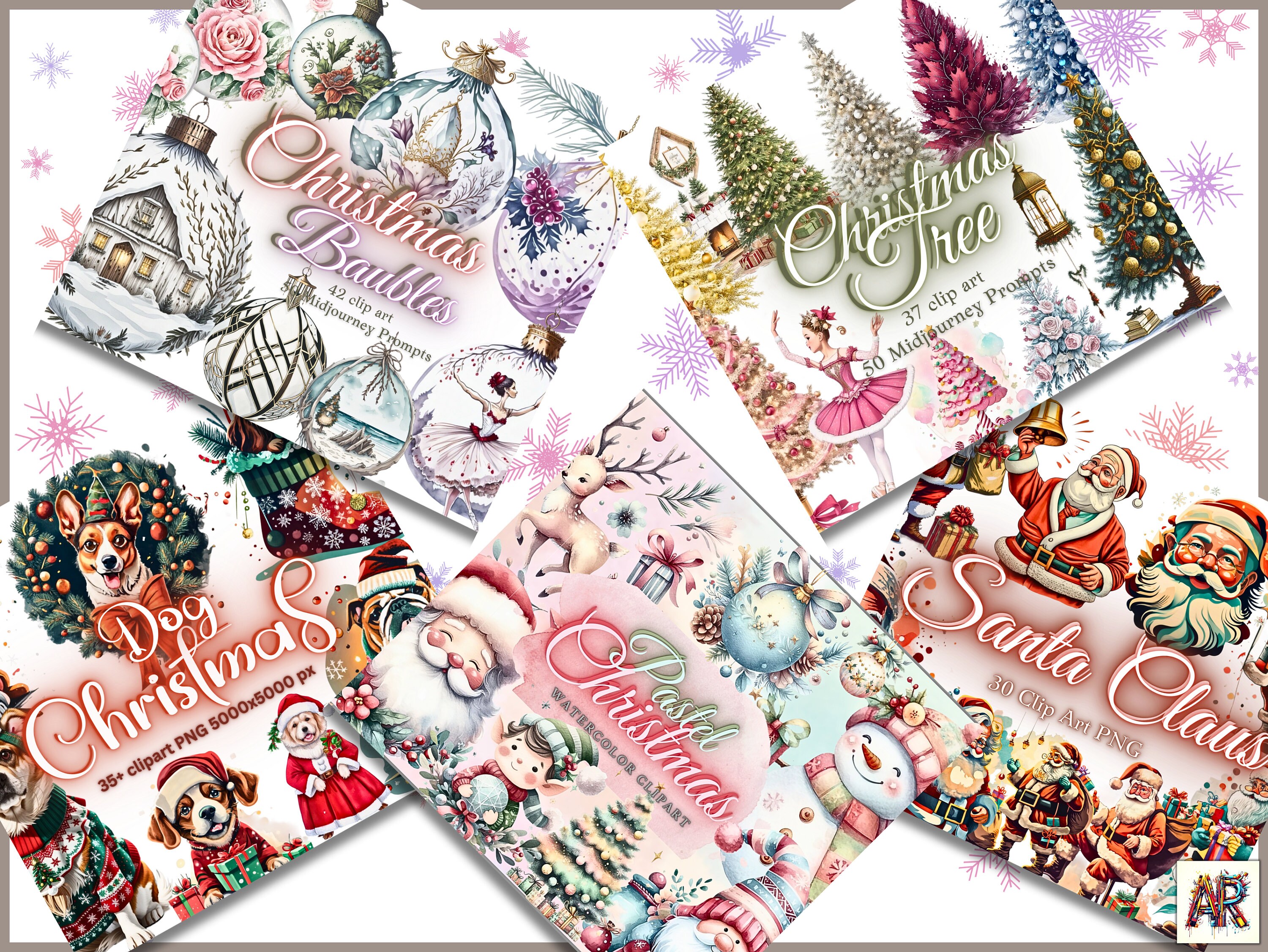 1300 Christmas Clipart MEGA BUNDLE PNG Watercolor Christmas - Etsy