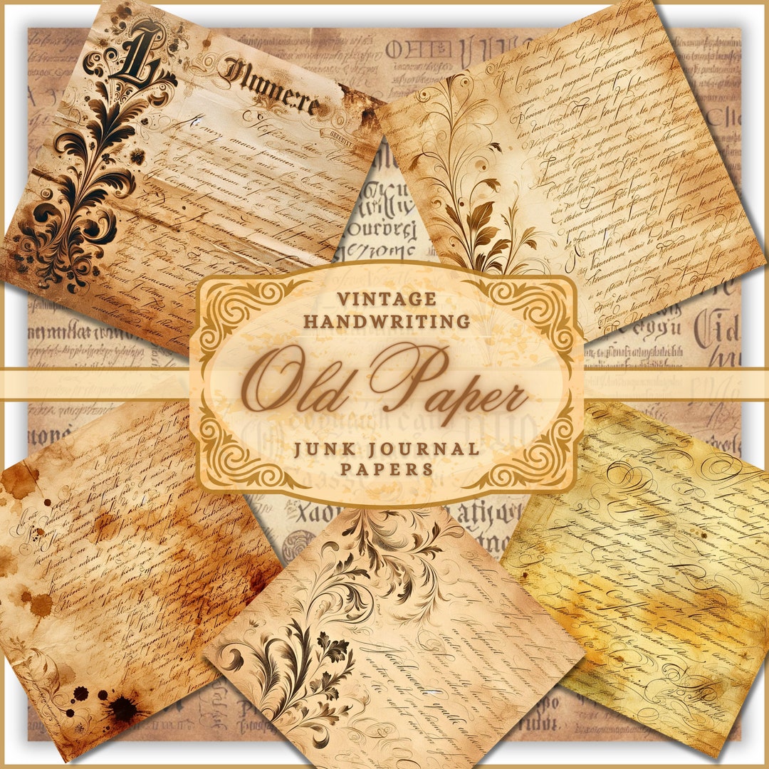 Old Handwriting Junk Journal Pages, Old Handwritten Letters Vintage Old ...