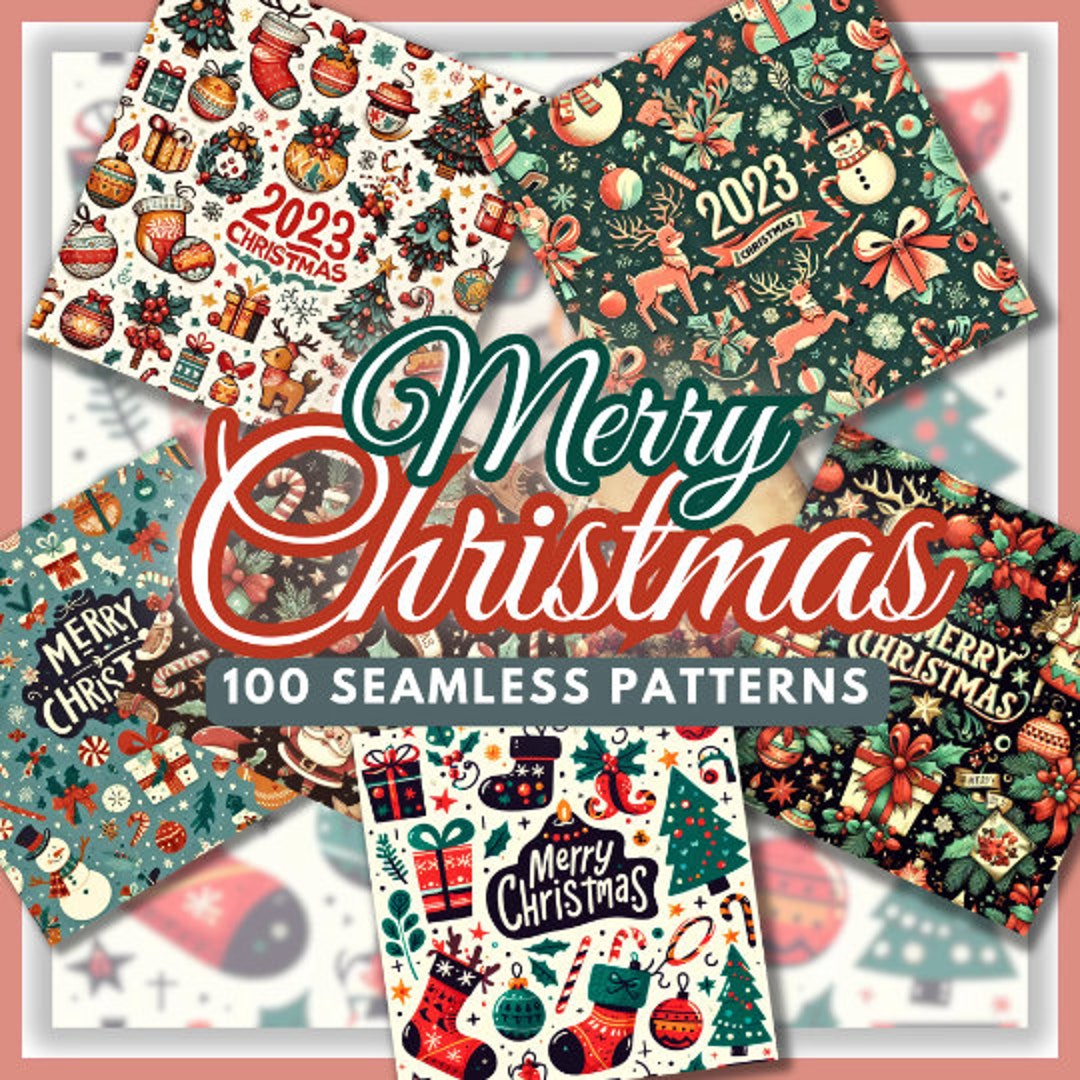 100 Christmas Digital Paper Pack Christmas Scrapbook Paper - Etsy