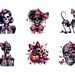 Watercolor Halloween Skeleton Clipart Bundle Cute Skeleton Png Spooky ...