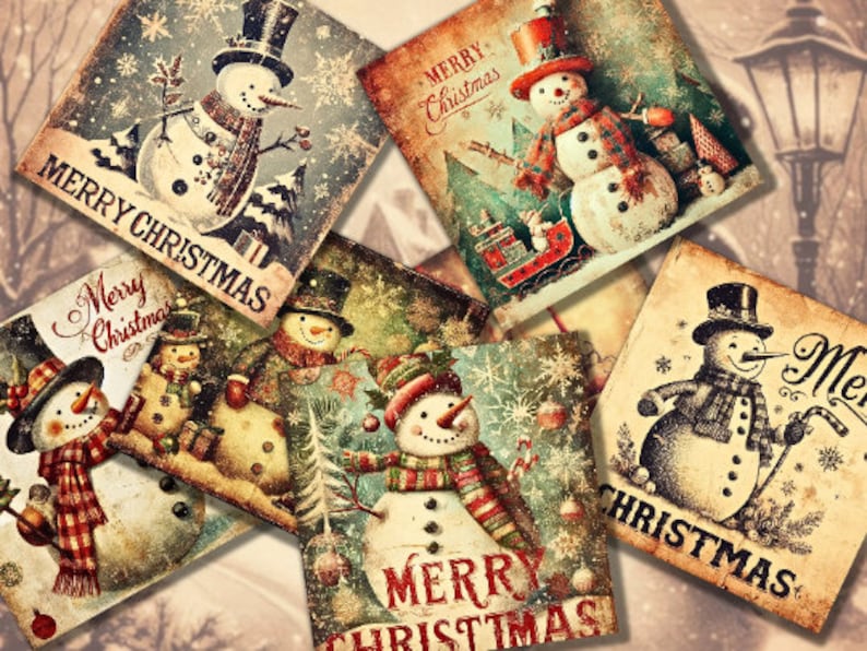 Vintage Christmas Ephemera Papers, Vintage Christmas Digital Paper ...