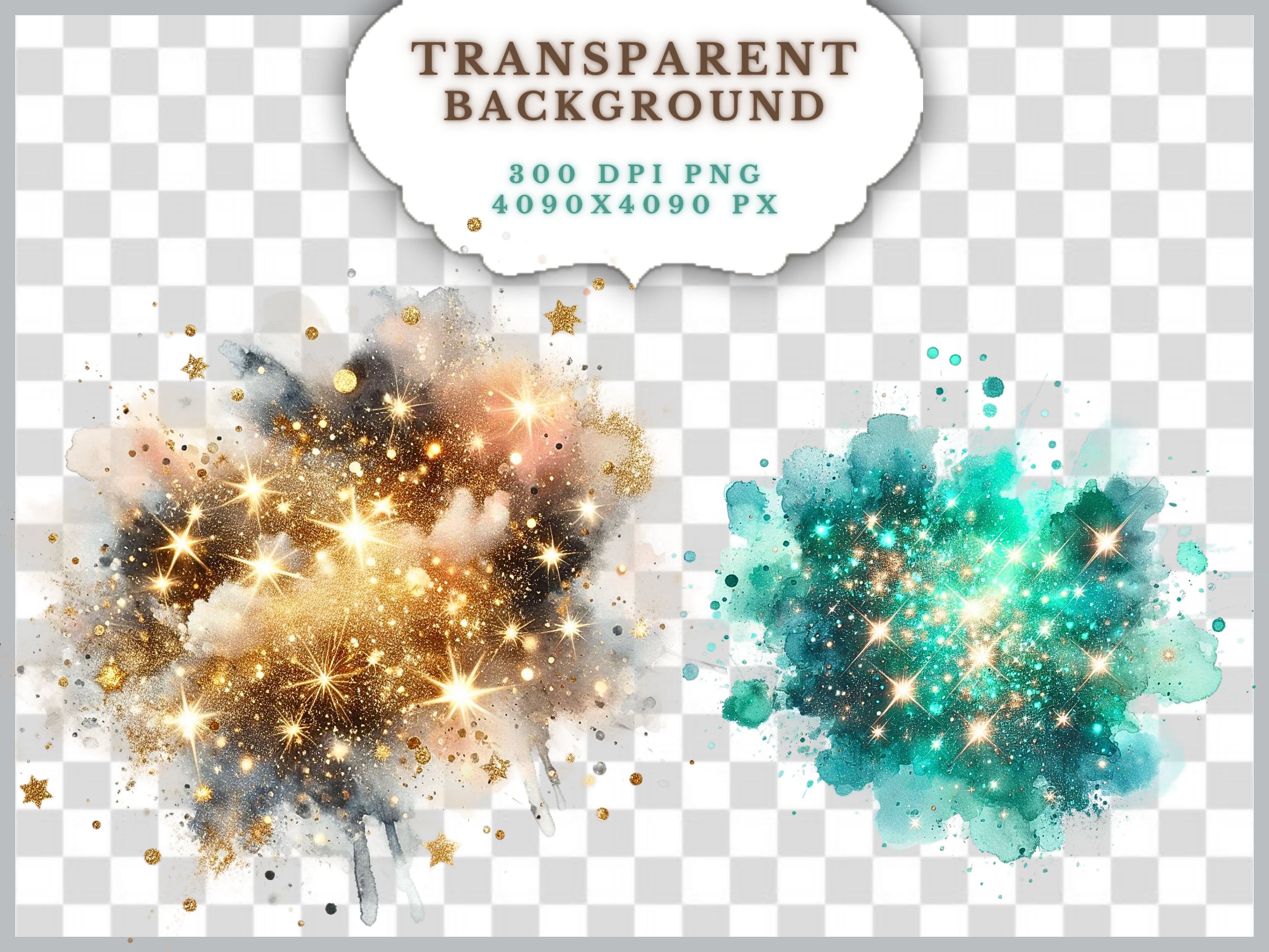 142 Dreamy Watercolor Splashes Clipart Bundle, Watercolor Splash Png ...