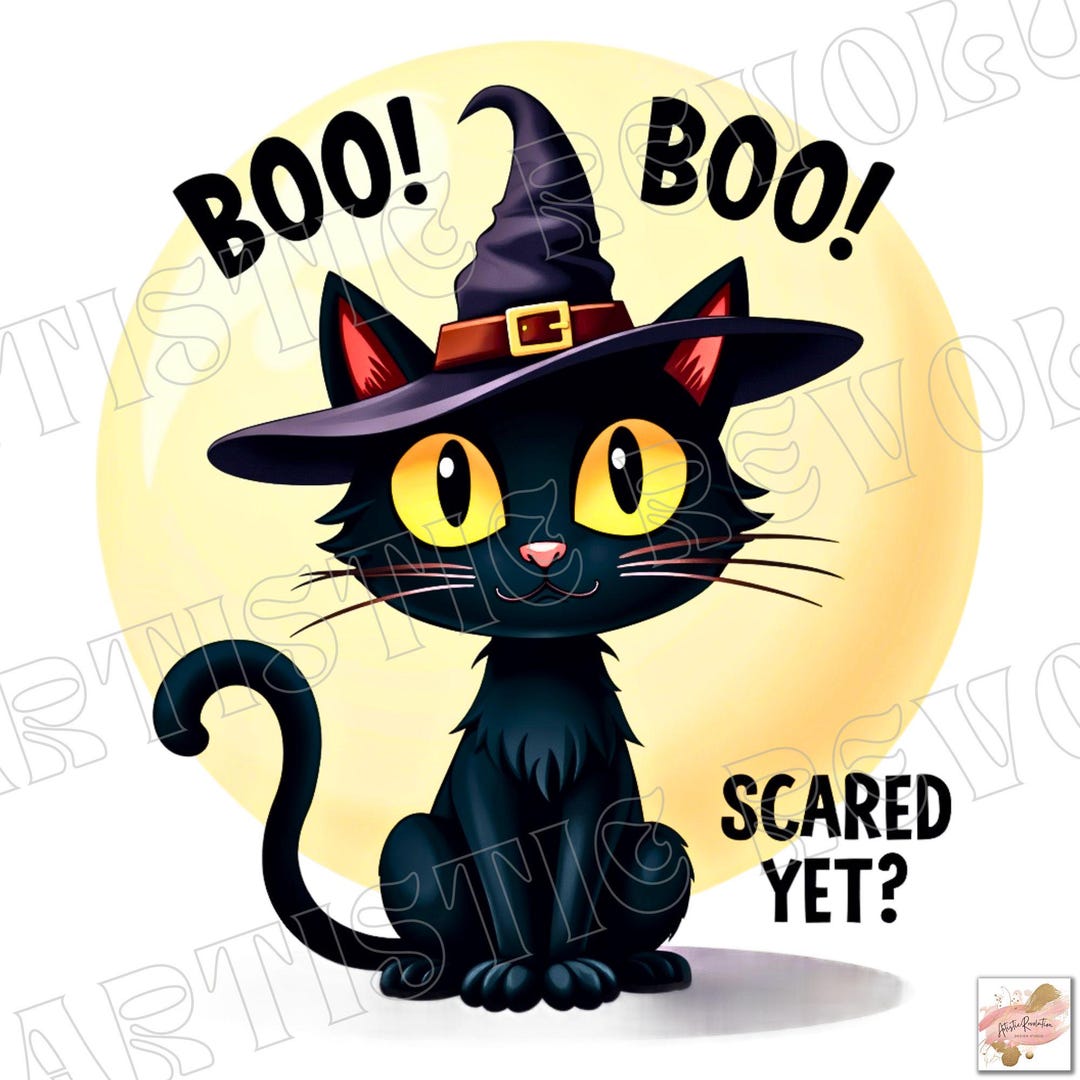 Spooky Black Cat Png, Halloween Cat Png, Spooky Season Png, Spooky ...