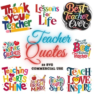 Teacher SVG Bundle, Teacher Appreciation SVG, Teacher Clipart, Teacher ...
