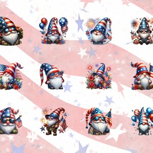 Watercolor Patriotic Gnomes Clipart Bundle, Patriotic Clipart, Cute ...
