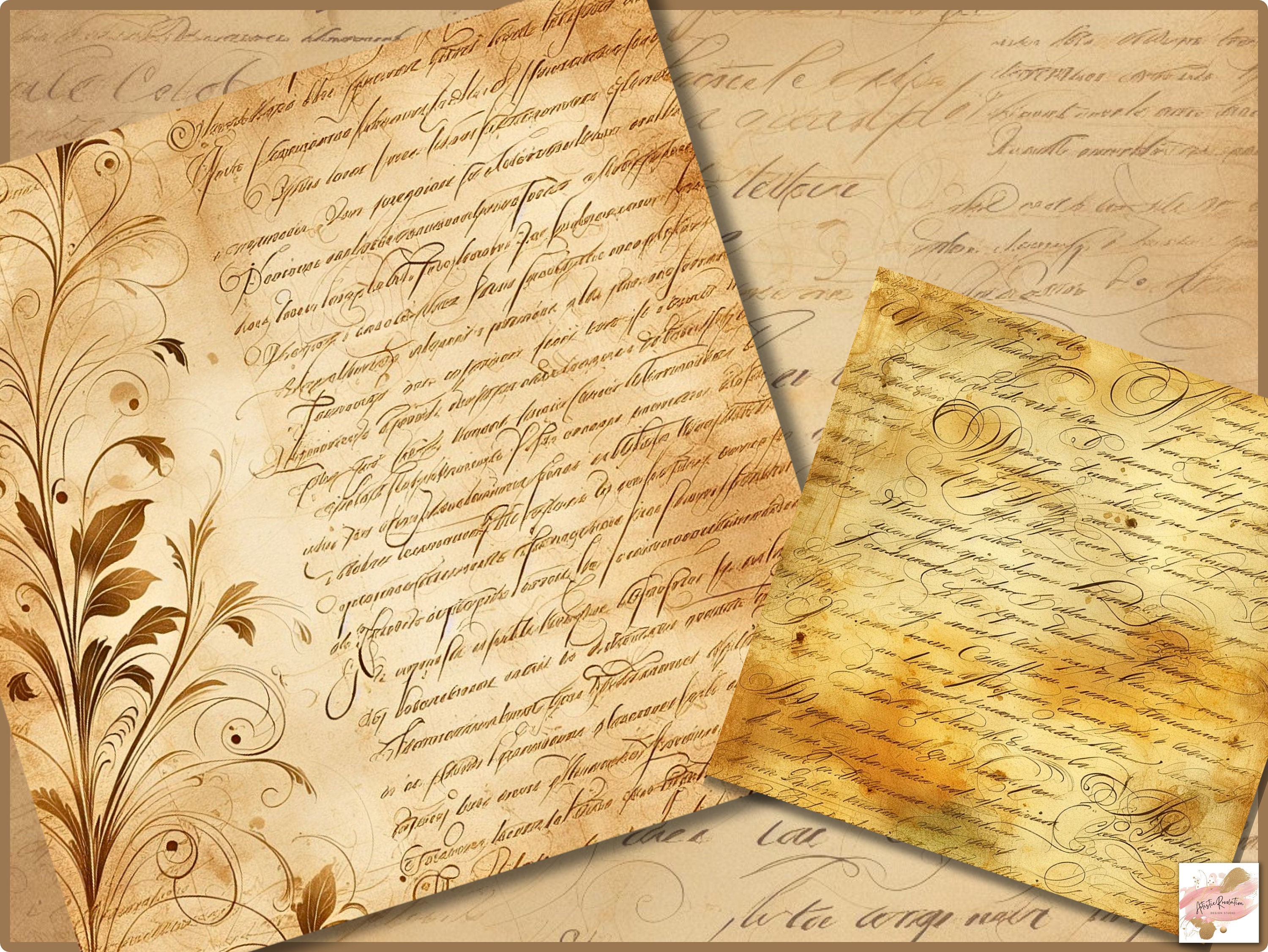 Old Handwriting Junk Journal Pages, Old Handwritten Letters Vintage Old ...