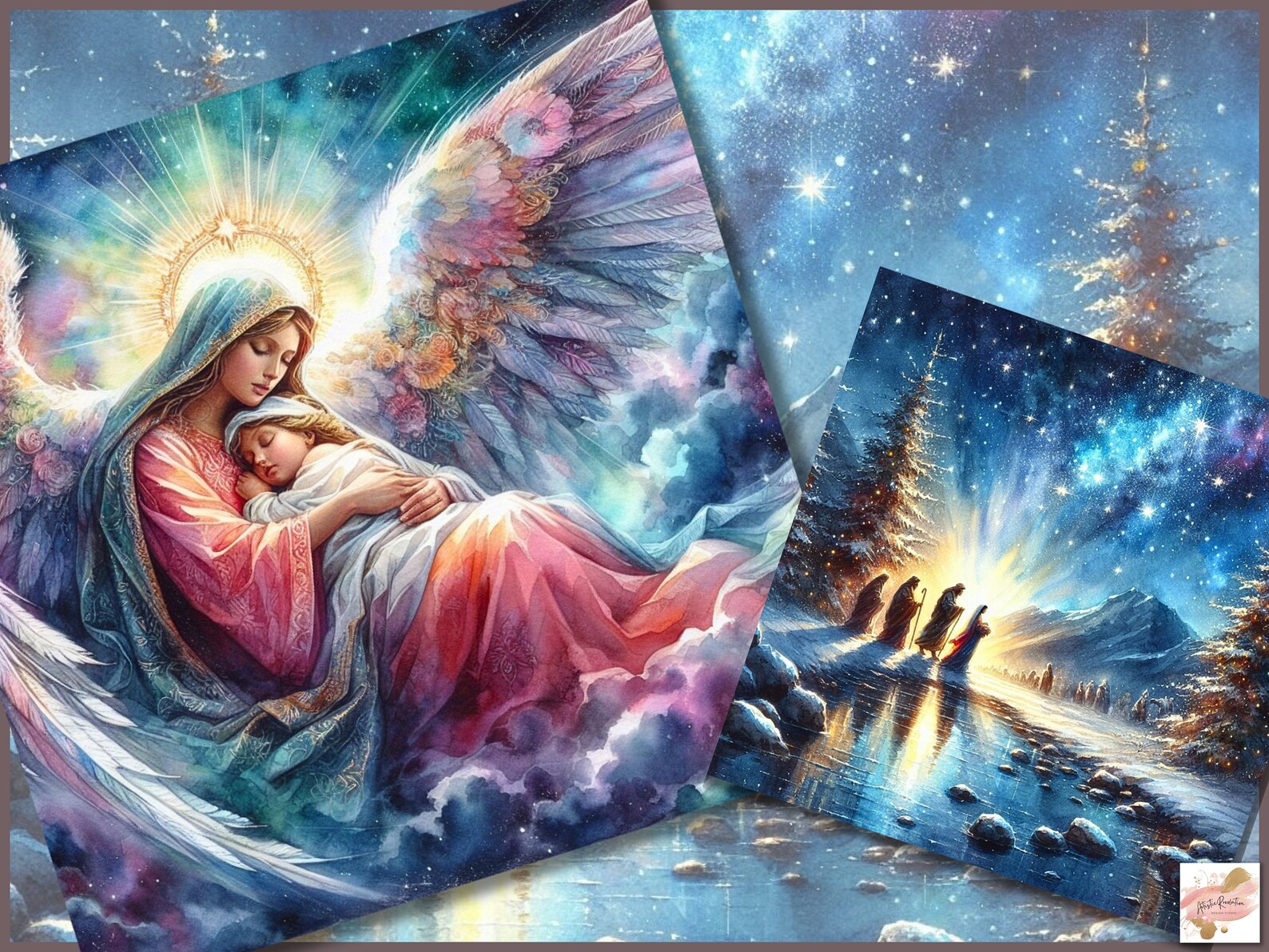 Watercolor Nativity Scene Clipart Backgrounds, Christmas Nativity Scene ...