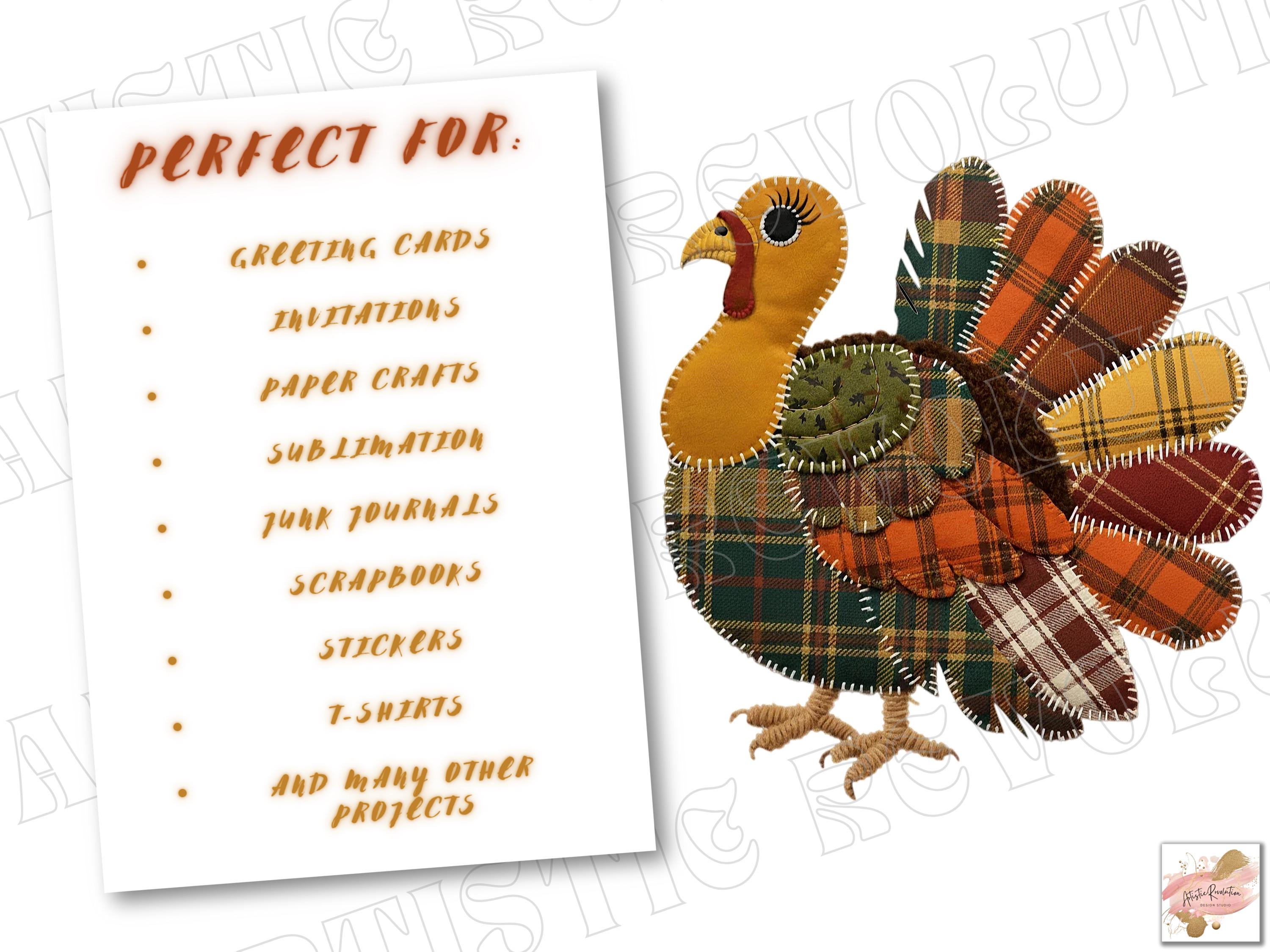 Patchwork Turkey Png, Patchwork Plaid Thanksgiving PNG, Preppy ...
