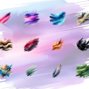 57 Watercolor Brush Strokes Clipart Bundle, Paint Brush Stroke Png ...