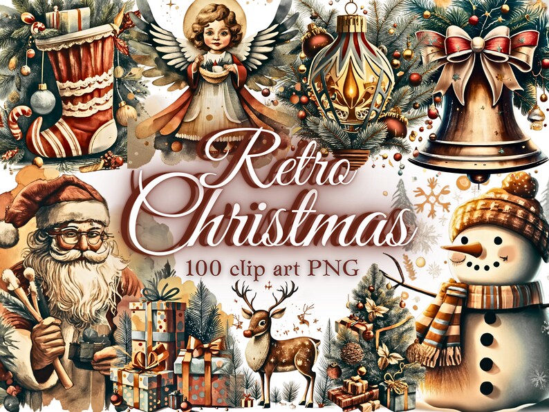1300 Christmas Clipart MEGA BUNDLE PNG Watercolor Christmas Clipart ...