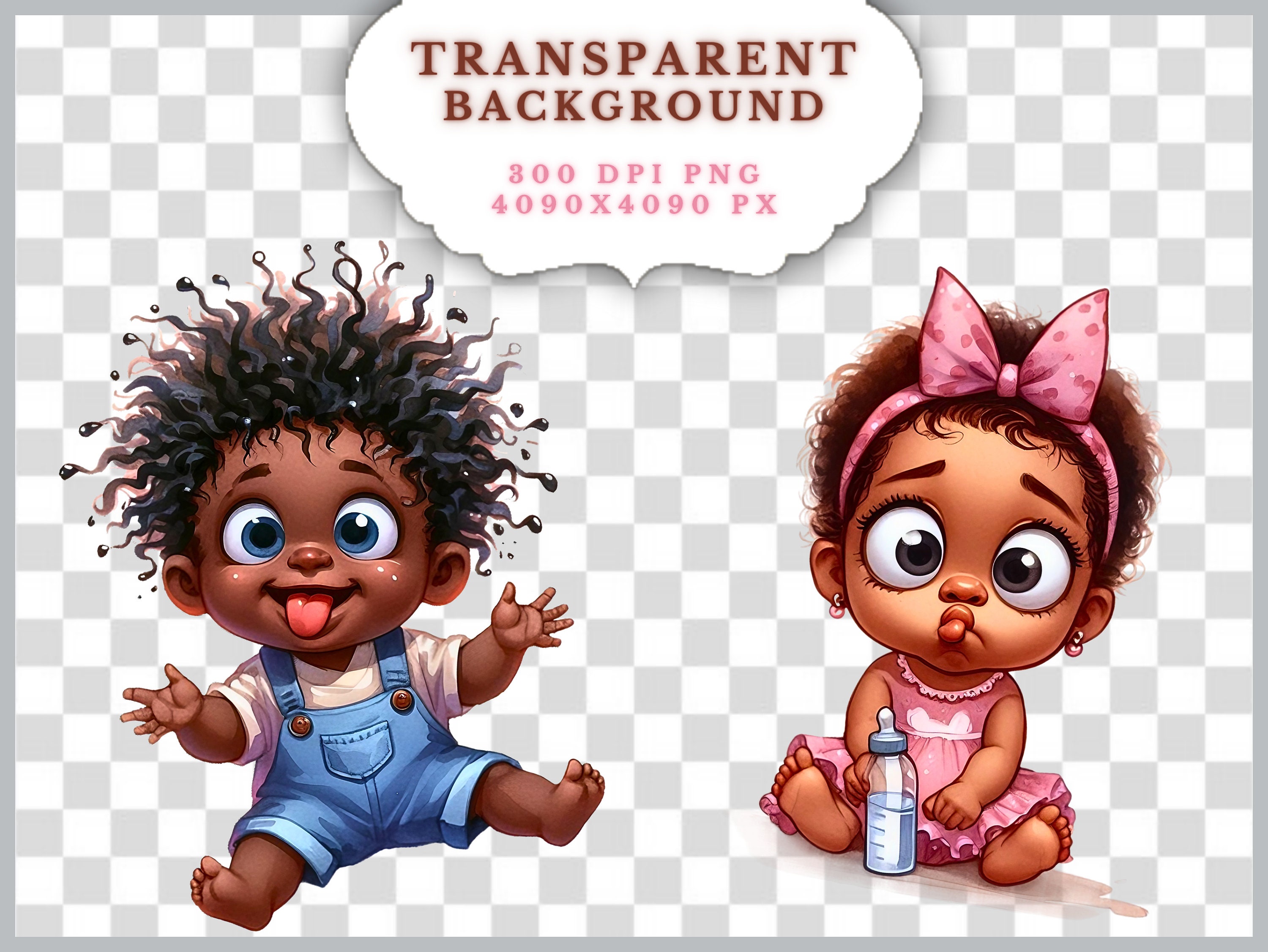 59 Funny and Cute Black Girls Clipart and Black Boys Clipart Bundle ...