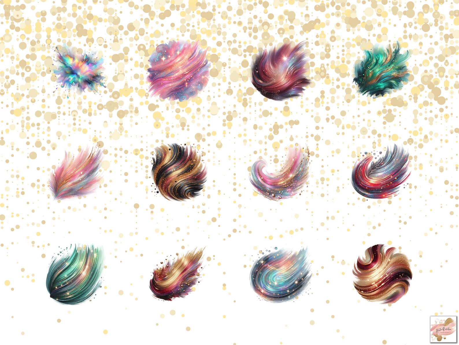 57 Watercolor Brush Strokes Clipart Bundle, Paint Brush Stroke Png ...