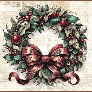 57 Retro Vintage Christmas Clipart Bundle, Vintage Christmas PNG, Retro ...